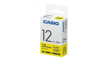 CINTA ROTULADORA CASIO 12MM FLUOR / LETRA NEGRA 5,5MT. PLASTICO ...