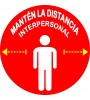 SEÑALIZACION SUELO "MANTEN LA DISTANCIA INTERPERSONAL" CIRCULO 30 CM ...